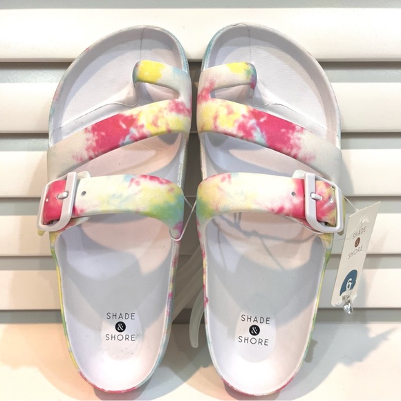 Shade & Shore | Shoes | Shade Shore Nola Tie Dye Toe Ring Slide Sandals ...